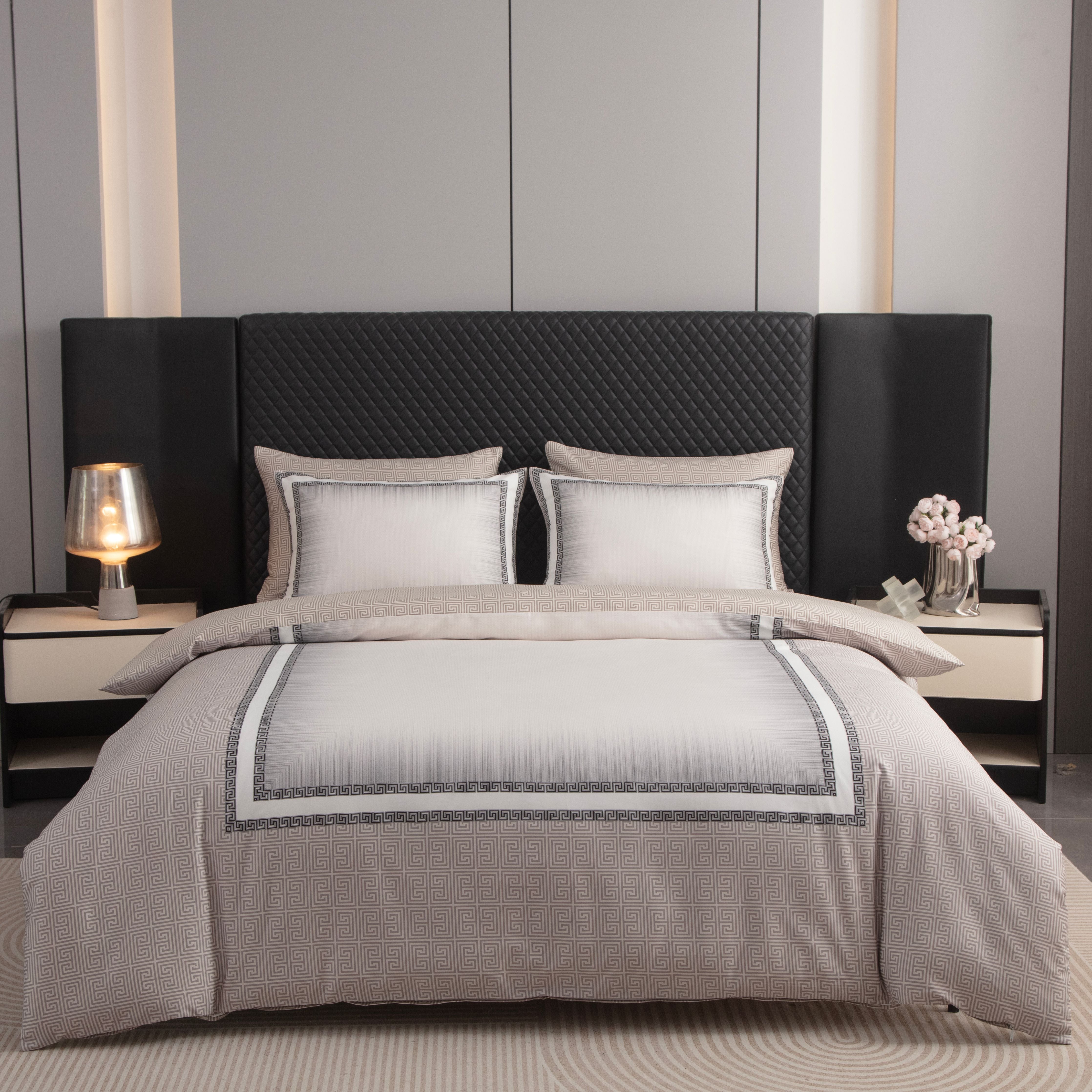 Portico Beige Duvet Cover Bedding Set – Linen Loft