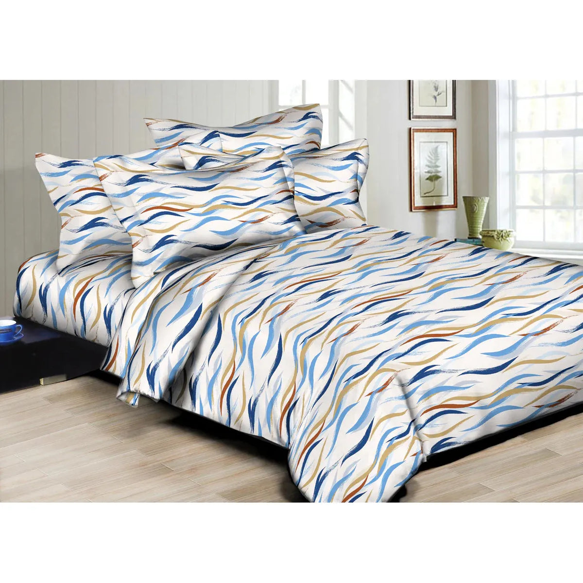 Flowy Waves Blue – Linen Loft